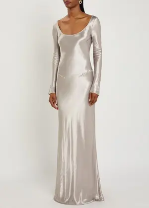 Anna October Margit Open-back Satin Gown