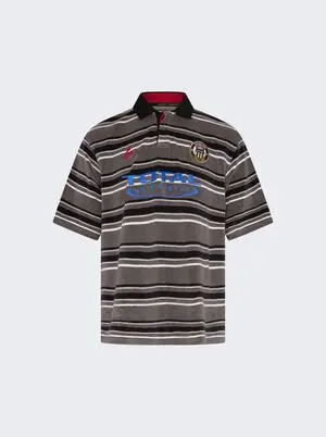 Martine Rose Oversized Short Sleeve Polo Grey Stripe - Gray