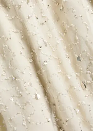 Staud Embellished Mesh Mini Dress - Ivory