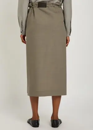 Calvin Klein Wool Midi Wrap Skirt