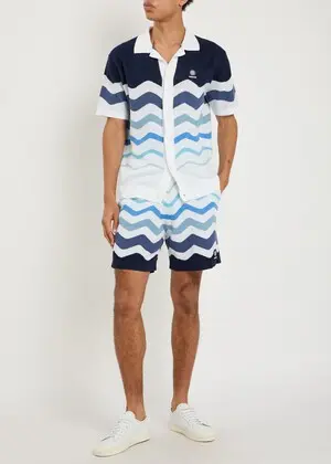 SANDBANKS Gradient Pattern Knit Cotton Shirt - Blue