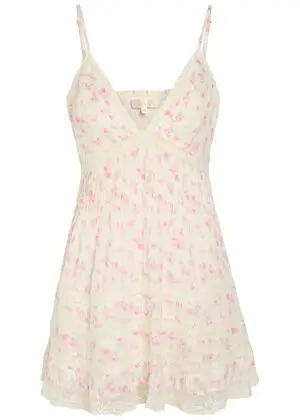 LoveShackFancy Alonna Floral-print Cotton Mini Dress - Pink