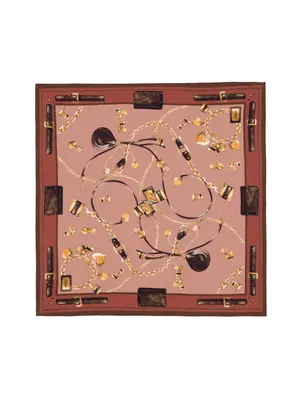 Chloé The Paddington Square Scarf In Twill - Multicolor Brown