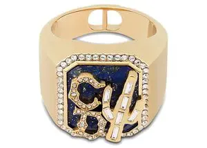 Dior X Cactus Jack Signet Ring - Gold/white/lapis
