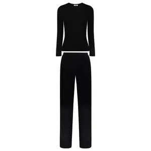 CRÈME LOUNGEWEAR Lounge Set - Black