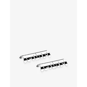 ALESSI Bark Stainless-steel Cutlery Holder Set Of Two - Silver