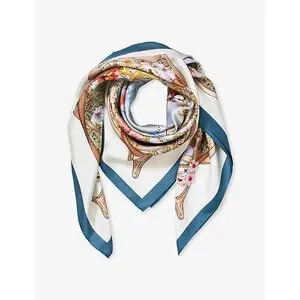 ASPINAL OF LONDON Printed Square Silk Scarf