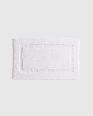 Quince Turkish Cotton Non-slip Bath Rug - White