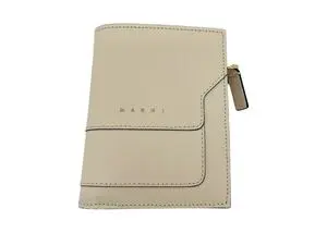 Marni Leather Bifold Wallet - Beige