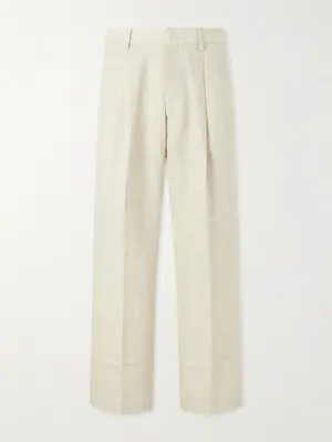 Nn07 Kay 1454 Pleated Linen Trousers - Neutrals