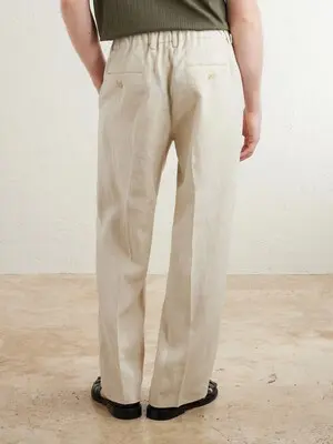 Nn07 Kay 1454 Pleated Linen Trousers - Neutrals