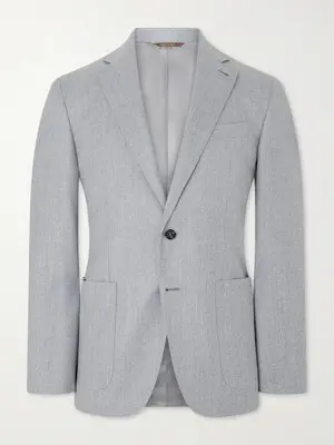Canali Kei Wool Suit Jacket - Gray
