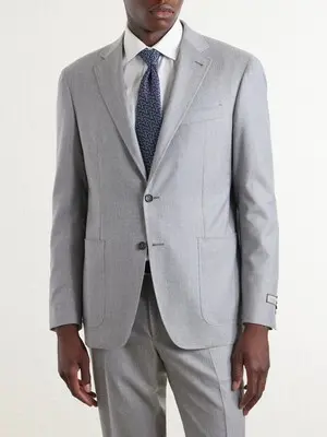 Canali Kei Wool Suit Jacket - Gray