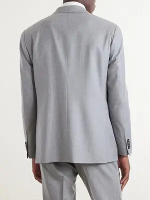 Canali Kei Wool Suit Jacket - Gray
