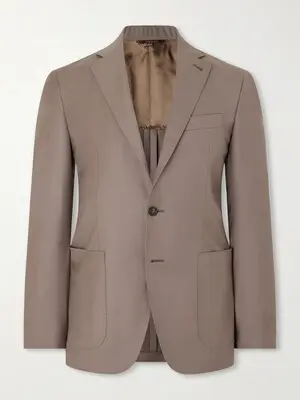 Canali Canali Kei Wool Suit Jacket Brown