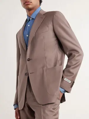 Canali Kei Wool Suit Jacket