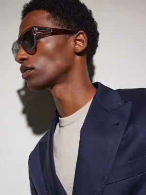 Brunello Cucinelli Acetate Aviator Sunglasses