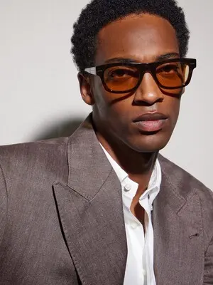 Brunello Cucinelli Square Frame Acetate Sunglasses - Brown