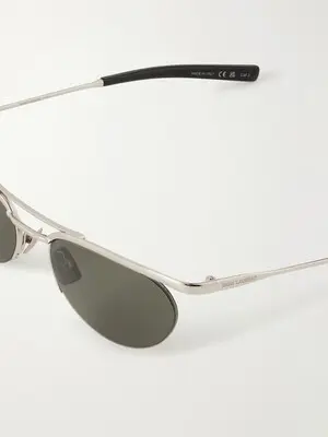 Saint Laurent Oval-frame Sunglasses - Silver
