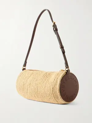Stella McCartney Barrel Raffia Shoulder Bag - Neutrals