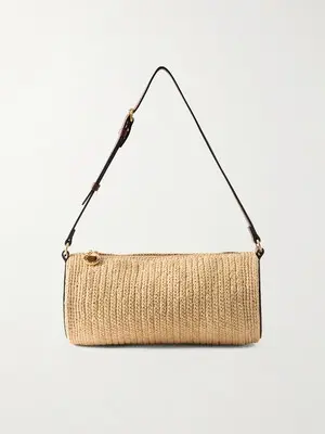 Stella McCartney Barrel Raffia Shoulder Bag - Neutrals