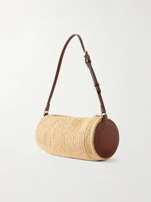 Stella McCartney Barrel Raffia Shoulder Bag - Neutrals