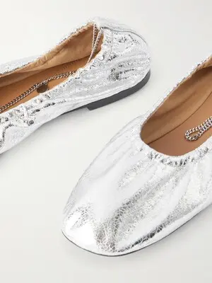 Stella McCartney Embellished Metallic Ballet Flats