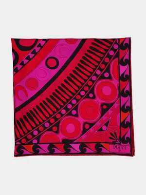 Emilio Pucci Fuchsia And Black Soleil Print Silk Carr