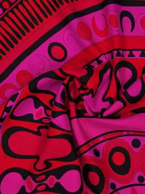 Emilio Pucci Fuchsia And Black Soleil Print Silk Carr