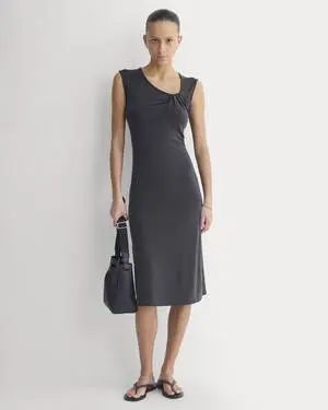 Everlane Knit Asymmetrical Midi Dress - Black