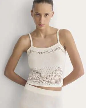Everlane Lace-knit Cami Top - Bone