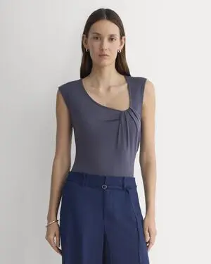 Everlane Asymmetrical Neckline Top - Graystone