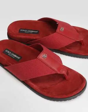 Dolce & Gabbana Dg Logo Flip Flops - Red