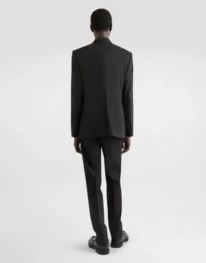 Dolce & Gabbana Wool Polo-shirt With Branded Tag - Black