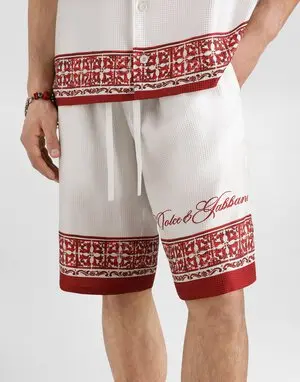 Dolce & Gabbana Majolica Print Jacquard Twill Bermuda Shorts