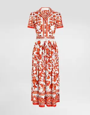 Dolce & Gabbana Majolica-print Twill Shirt Dress