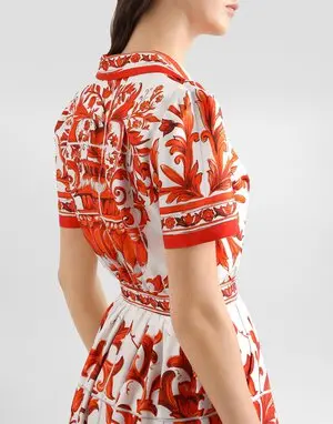 Dolce & Gabbana Majolica-print Twill Shirt Dress