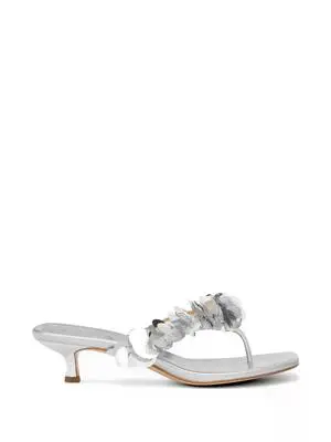 Michael Kors Loretta Sequin-embellished Sandals - Silver