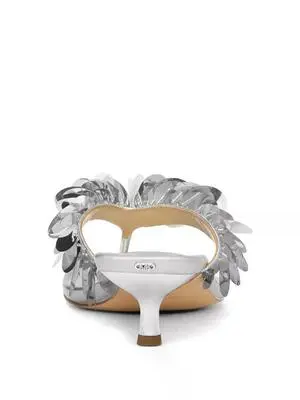 Michael Kors Loretta Sequin-embellished Sandals - Silver