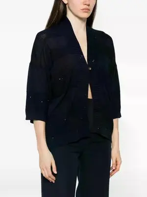 PANICALE Sequin-embellished Striped Cardigan