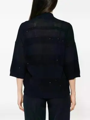 PANICALE Sequin-embellished Striped Cardigan