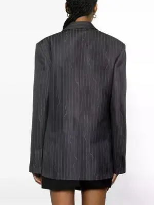 Off-White Pinstripe Pattern Blazer