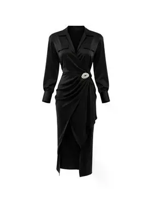 David Koma Embellished Shirt Dress - Black