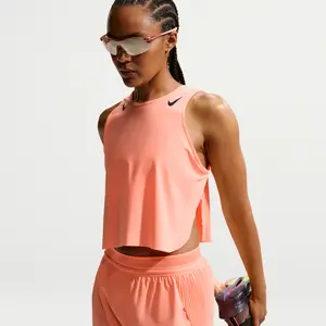 Nike Aeroswift Dri-fit Adv Cropped Running Tank Top - Orange
