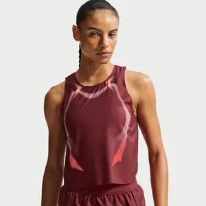 Nike Aeroswift Dri-fit Adv Cropped Running Tank Top - Red