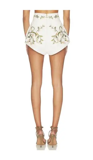 Agua Bendita Embroidered Linen Shorts