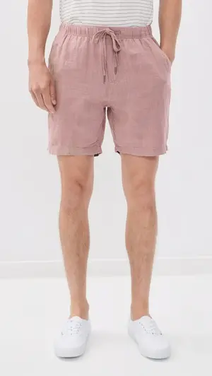 Faherty Brand Essential Linen Shorts - Adobe