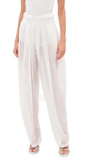 DARKPARK Culotte Balloon Pants In Sheer Voile - White