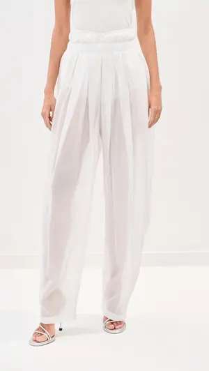 DARKPARK Culotte Balloon Pants In Sheer Voile - White