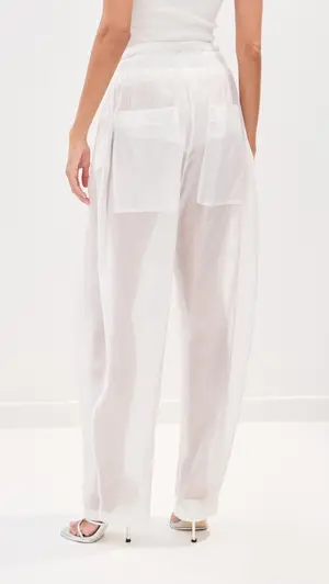 DARKPARK Culotte Balloon Pants In Sheer Voile - White